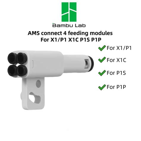 Bambu Lab 3d Printer Part 4 In 1 Ptfe Adapter Material Pipe Expansion Port Ams Connect Png