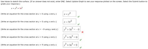 Solved Use Traces To Sketch The Surface If An Answer Does Chegg