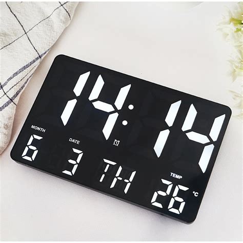 Дигитален стенен часовник настолен будилник календар термометър бял циферблат Gh0717l Emag Bg