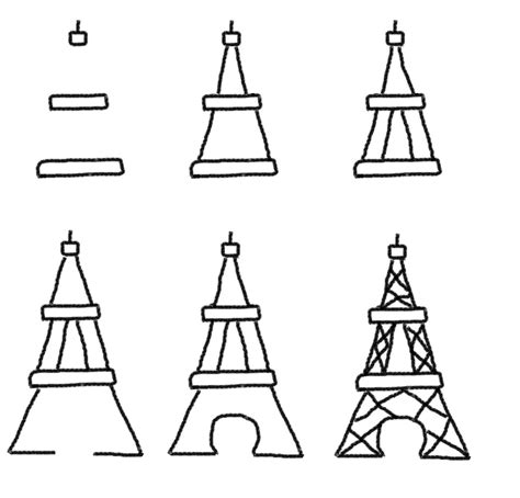 Eiffel Tower Sketch Step By Step