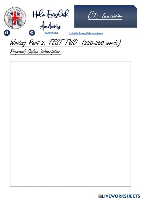 C1 Writing Part… Free Interactive Worksheets 1189706