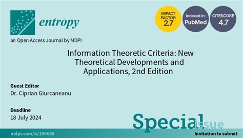 Specialissue Informationtheoreticcriteria Modelselection Entropy Mdpi
