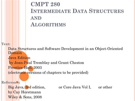ppt cmpt 280 intermediate data structures and algorithms powerpoint