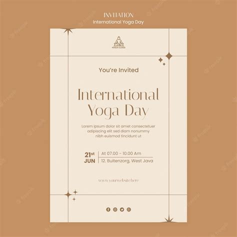 국제 요가의 날 초대장 서식 파일 무료 Psd 파일