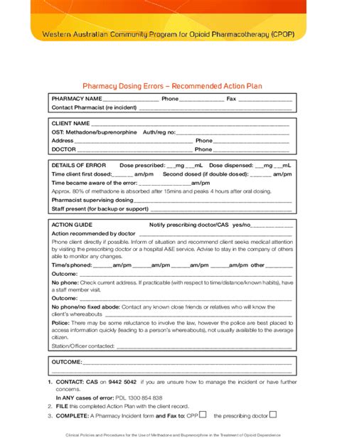 Fillable Online Pharmacy Error When Pharmacist Gives Wrong Medication