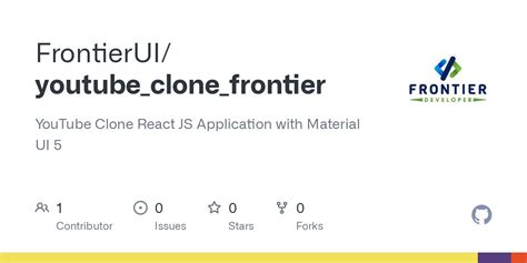 Github Frontieruiyoutubeclonefrontier Youtube Clone React Js Application With Material Ui 5