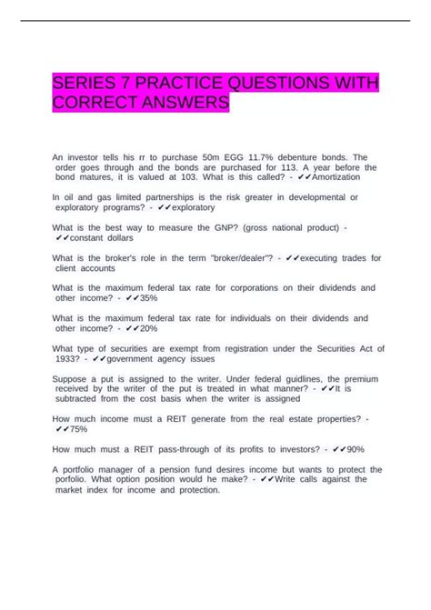 Series 7 Practice Questions With Correct Answers Ibwa Cpo Stuvia Us