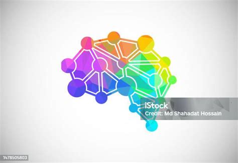 현대 낮은 폴리 스타일 뇌 로고 디자인 기하학적 및 삼각형 뇌 로고 아이콘 기호입니다 개념에 대한 스톡 벡터 아트 및 기타 이미지 개념 연결 개념과 주제 Istock