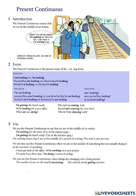 Intermediate Grammar 4 Present Continuous Worksheet