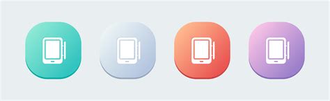 Tablet Solid Icon In Flat Design Style Device Signs Vector