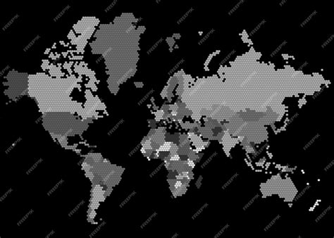 Premium Vector World Map Vector Isolated On White Background Flat Earth Gray Map Template For