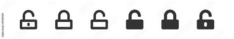 Padlock Icon Lock And Unlock Web Sign Password Privacy Safety Symbol In Vector Flat Stock