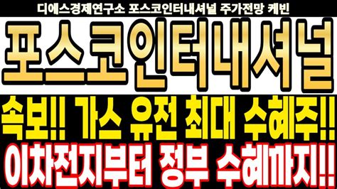 포스코인터내셔널 주가전망 속보 가스 유전 최대 수혜주 이차전지부터 정부 수혜까지 Feat디에스경제연구소 케빈 Youtube