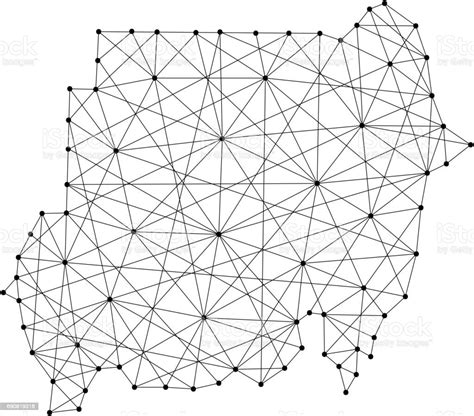 다각형 블랙 라인과 벡터 일러스트 레이 션의 점 들에서 수단의 지도 0명에 대한 스톡 벡터 아트 및 기타 이미지 0명 개념과 주제 검은색 Istock