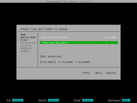 Selecting Files And Directories To Back Up Veeam Agent For Linux User Guide