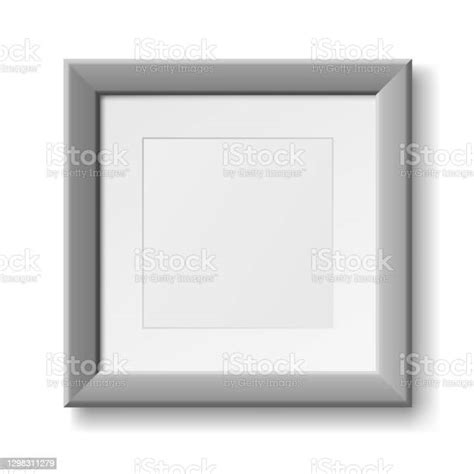 흰색 배경에 현실적인 사각형 빈 그림 프레임 빈 사진 프레임 모형 템플릿 0명에 대한 스톡 벡터 아트 및 기타 이미지 0명
