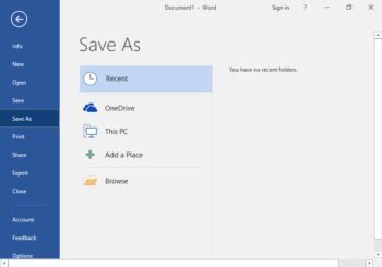 Saving Files Microsoft Word