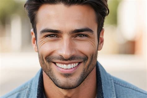 Premium Photo Close Up On Handsome Man Smiling