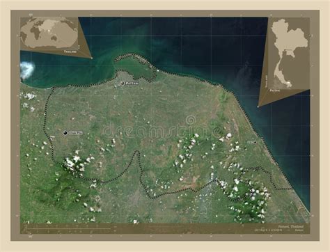 Pattani Thailand High Res Satellite Labelled Points Of Cities Stock