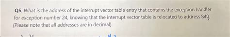 Solved Q5 ﻿what Is The Address Of The Interrupt Vector