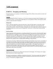 VOIP Assignment Pdf VOIP Assignment PART Designing And Planning This Part Requires You