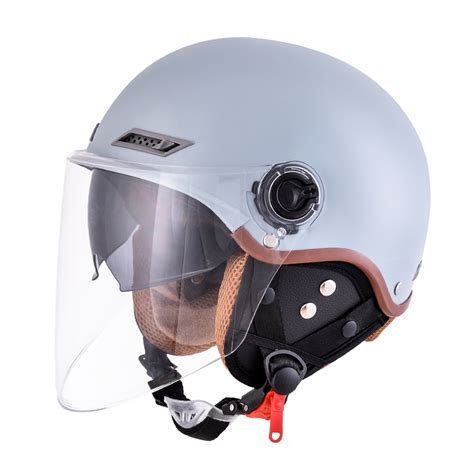 หมวกกันน็อค แบบครึ่งใบ พร้อมที่บังแดดเลนส์ด้านใน สไตล์วินเทจ แฟชั่นคลาสสิก สําหรับรถจักรยานยนต์