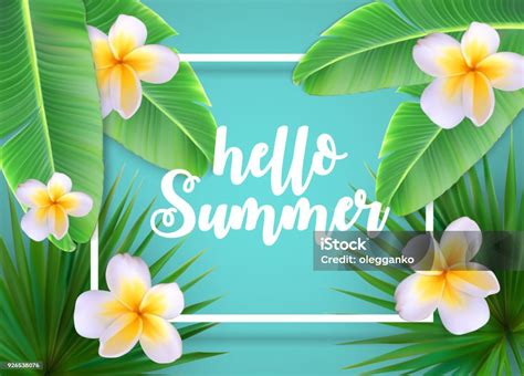 안녕하세요 프레임 벡터 일러스트와 함께 여름 자연 꽃 배경 0명에 대한 스톡 벡터 아트 및 기타 이미지 0명 3월 개념 Istock