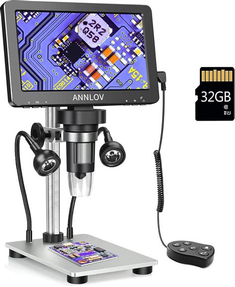 Annlov 7 Lcd Digital Microscope With 32gb Tf Card 1200x Maginfication 1080p Coin
