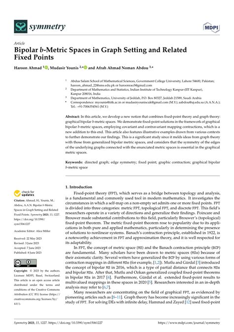 Pdf Bipolar B Metric Spaces In Graph Setting And Related Fixed Points