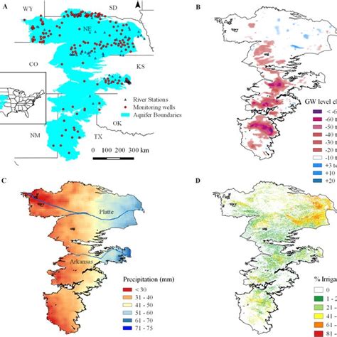 A High Plains Aquifer Monitoring Network B Groundwater Gw Level Download Scientific