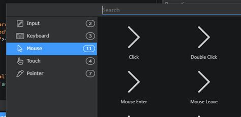 Make Mouse The Default For Dynamic Events Feature Request Wappler