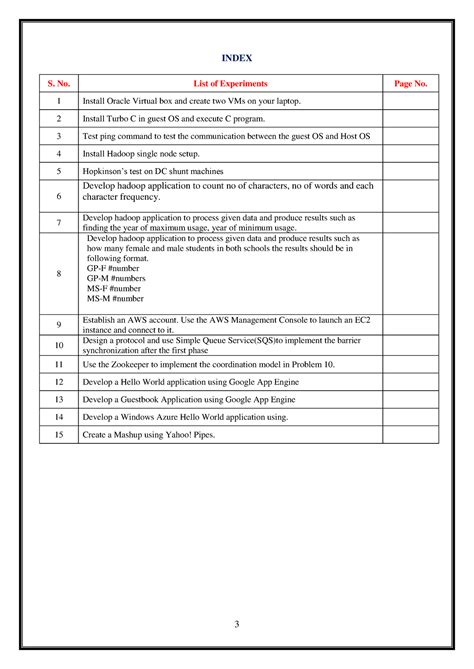 Cloud Computing Practicle Index S No List Of Experiments Page No 1
