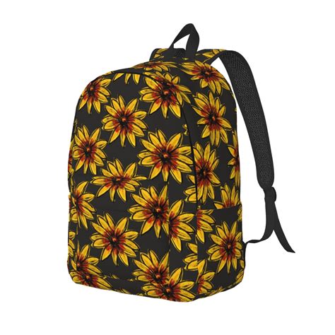 Yiaed Beautiful Sunflower Print Laptop Backpack Travel Canvas Backpack