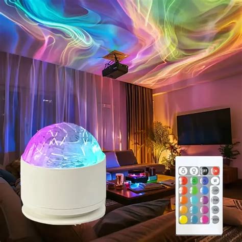 Usb Powered Ocean Wave Projector Night Light 16 Colors Aura Aurora