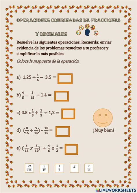 Operaciones Con Fracciones Y Decimales Ordenando Fracciones De Menor A