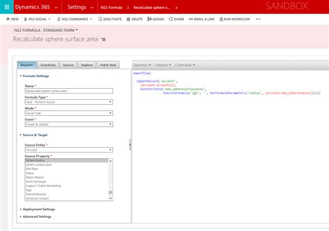 Xrm Formula 249 Using A Library Calculation Formula To Calculate The Surface Area Of A Sphere