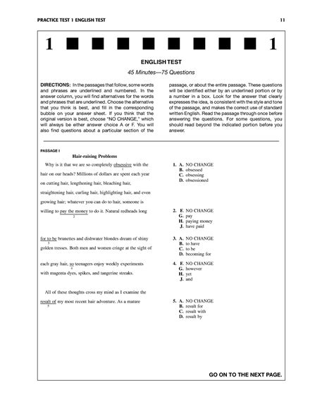 Actenglish Jm This Is Practice Act Work Answer Key 1 1 English Test 45 Minutes—75