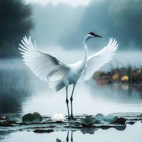 Flying White Crane