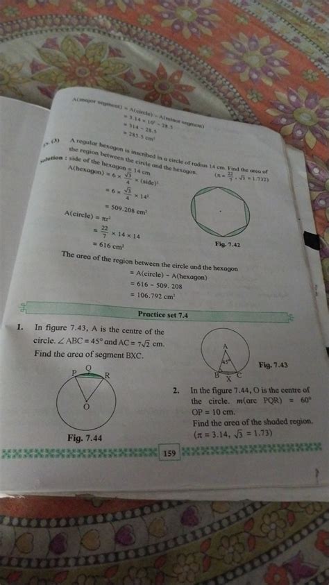A Major Segment A Eircle A Minor Segment 3 14×102−4 Mit 314−28