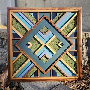 Wood Mosaic Wall Art Wall Decor Etsy