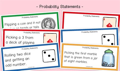 Probability Statement Activity Cards Ks2 Statistics Primary Maths