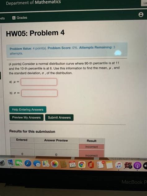 Solved Department Of Mathematics Lo E Gets Grades Hw05