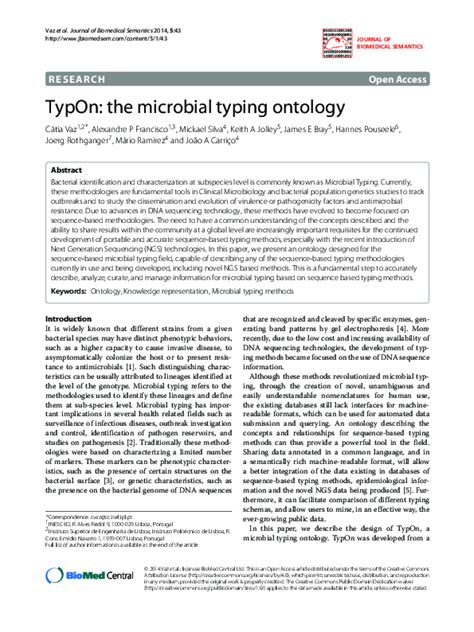 Pdf Typon The Microbial Typing Ontology