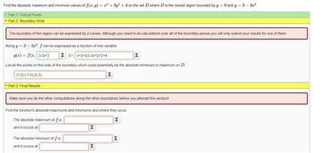 solved find the absolute maximum and minimum values of