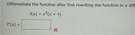 solved differentiate the function after first rewriting the
