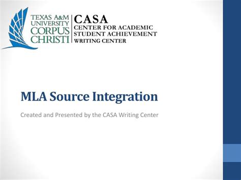 PPT MLA Source Integration PowerPoint Presentation Free Download ID