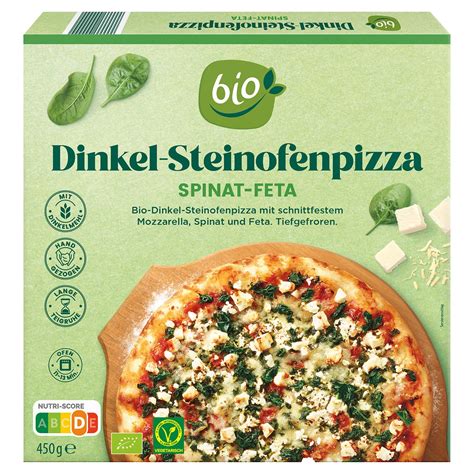 Bio Dinkel Pizza 410 G Spinat Feta Aldi SÜd