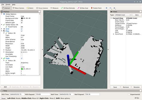 ラズパイ4b＋ raspberry pi os コンテナでhector slamを動かしてみる front