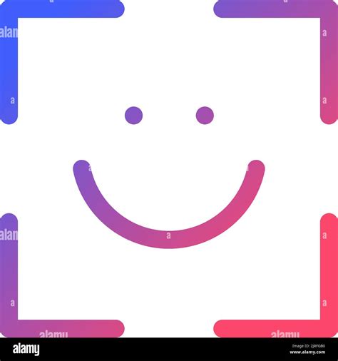 face identification pixel perfect gradient linear ui icon stock vector