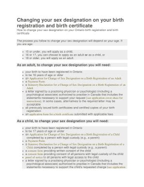 Fillable Online Changing Your Sex Designation On Your Birth Fax Email Print PdfFiller
